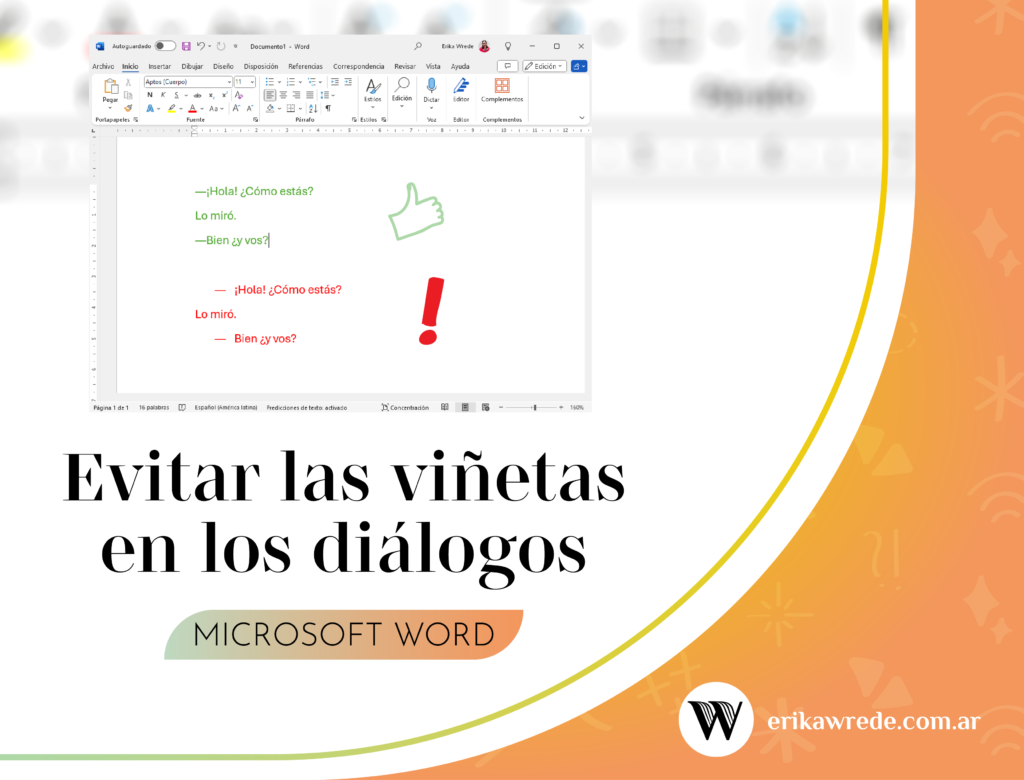 Configuraciones automáticas de Word: rayas de diálogo - Wrede Estudio ...